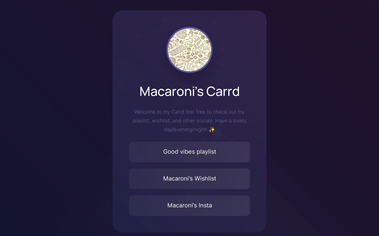 Macaroni’s Carrd